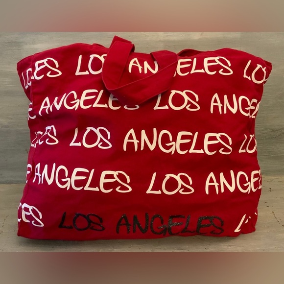 Robin Ruth | Bags | Robin Ruth Xlarge Canvas Tote Bag Red Travel ...